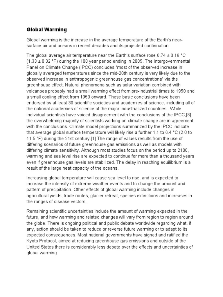 Global Warming | PDF