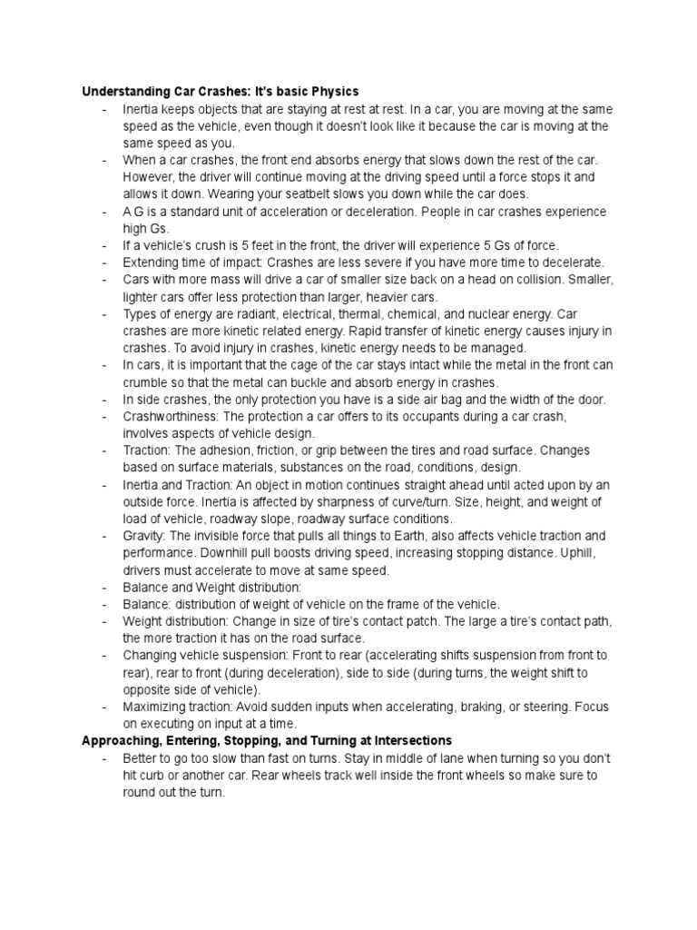 Unit 6 - Driver's Ed Notes | PDF | Traffic | Intersection (Road)