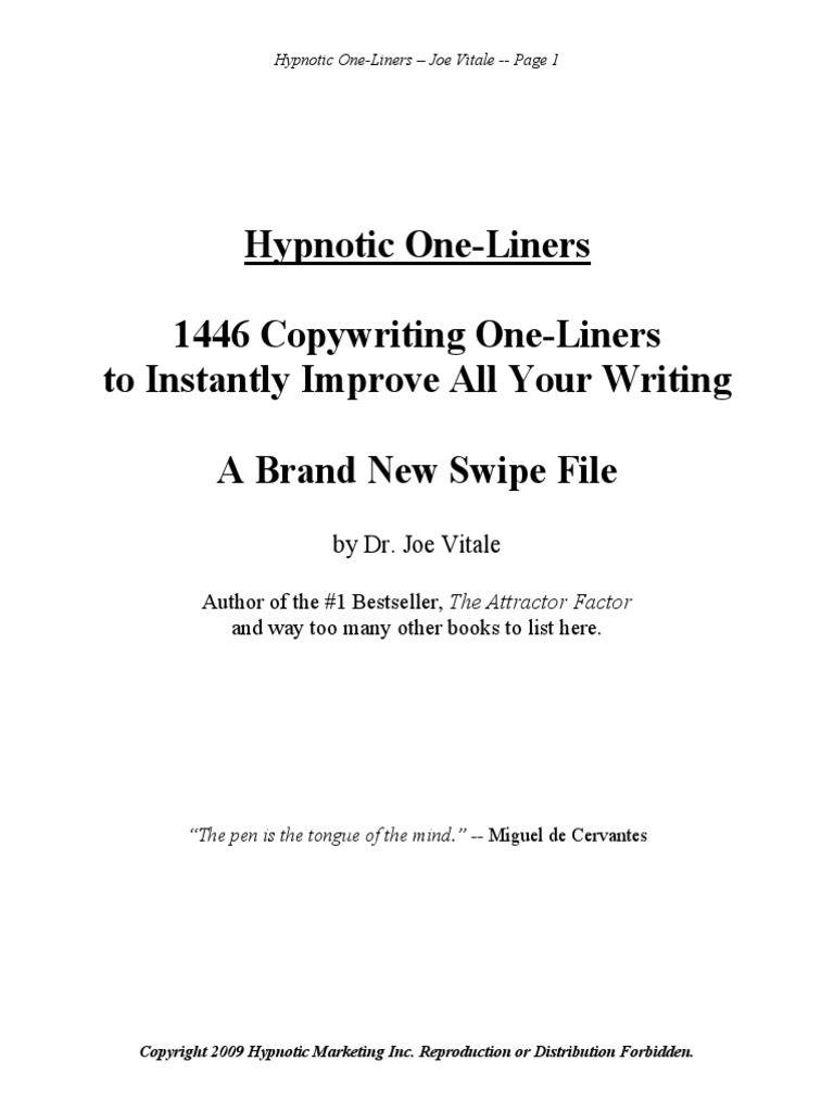 1446 Copywriting One-Liners | PDF | Copywriting | Copyright