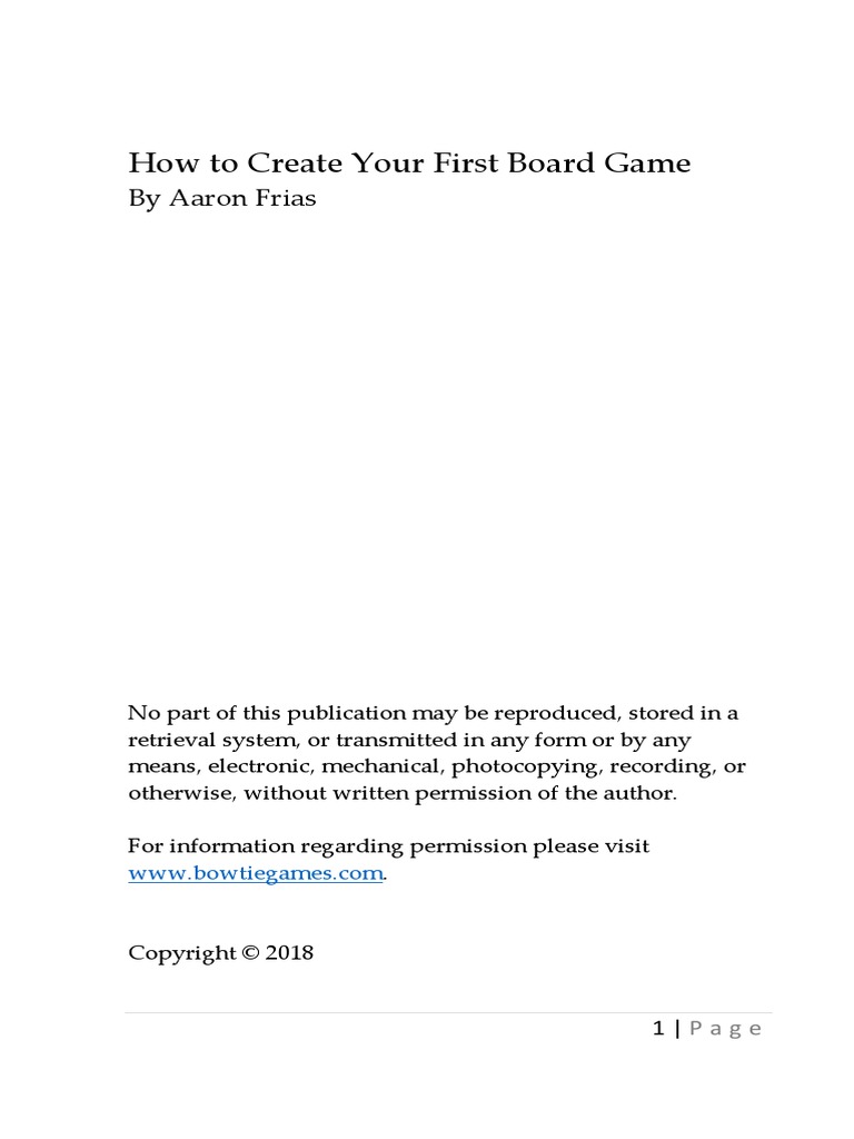 How To Create Your First Board Game | PDF | Microsoft Excel | Spreadsheet