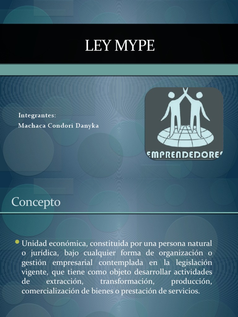 Diapositiva LEY MYPE | PDF
