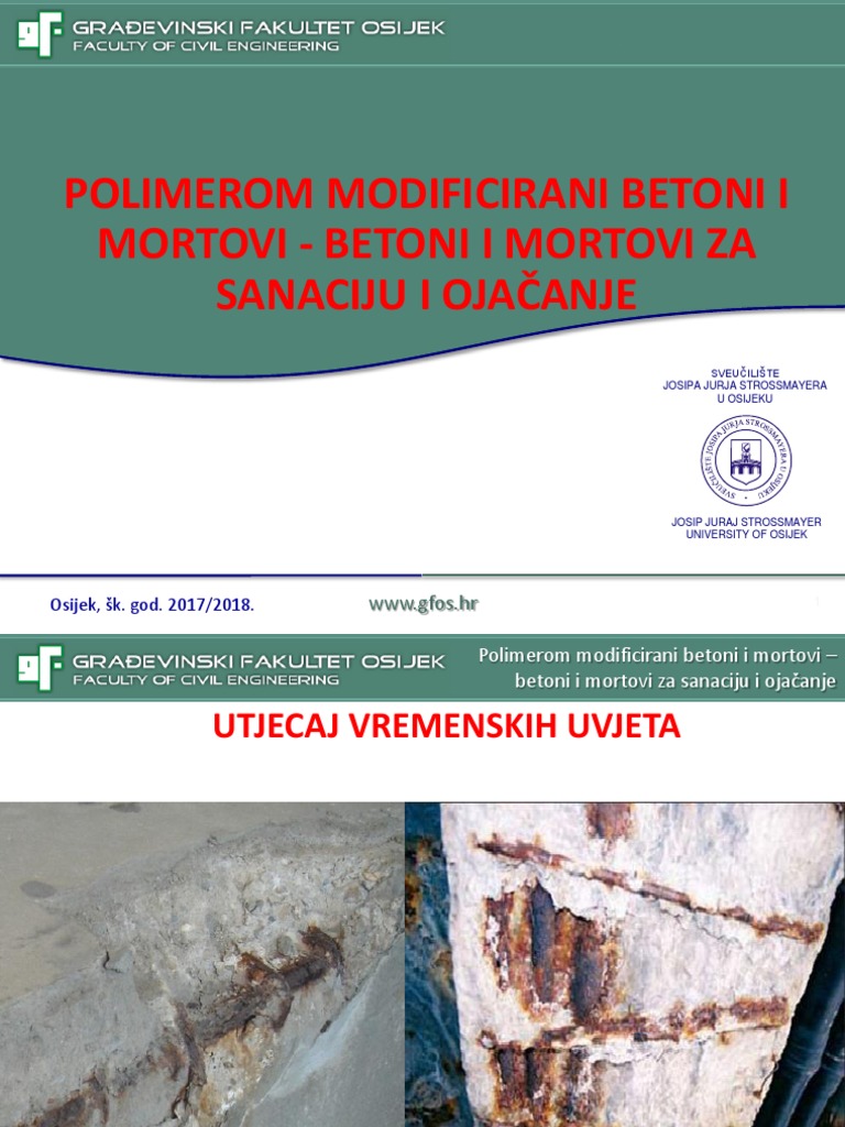 Polimerom Modificirani Betoni I Mortovi - GFO | PDF