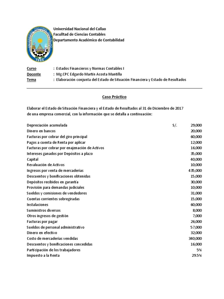 Caso 3 EEFF (Resuelto) | PDF | Estado de resultados | Negocios económicos