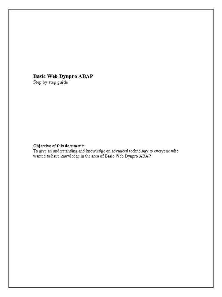 Basic Web Dynpro ABAP: Step by Step Guide | PDF | Model–View–Controller | Class (Computer ...