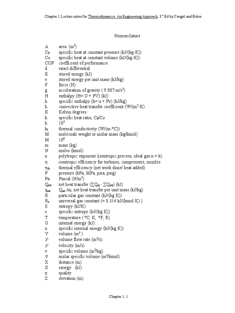 Chapter 1 Lecture Notes For Thermodynamics: An Engineering Approach, 3 ...