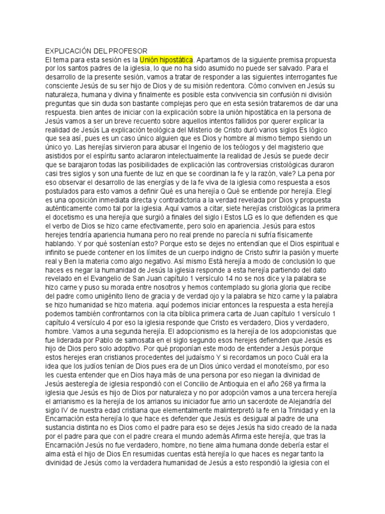 Union Hipostatica | PDF | Evangelio de Mateo | Jesús