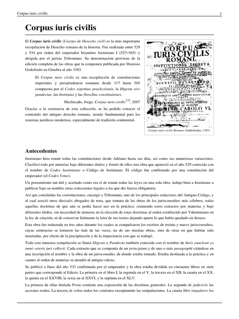 Corpus Iuris Civilis o Codigo de Justiniano PDF | PDF | Roma antigua ...
