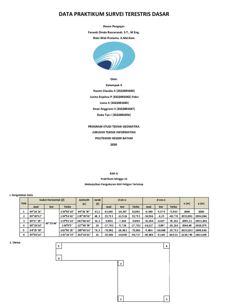 Data Praktikum 10 Melanjutkan Pengukuran KKH Poligon Tertutup | PDF