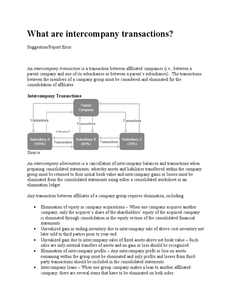 Understanding Intercompany Transactions | PDF