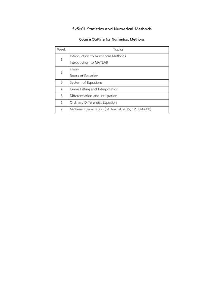Statistics and Numerical Methods - Week01 | PDF | Matrix (Mathematics ...