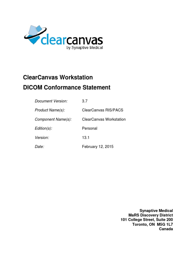 ClearCanvas Workstation DICOM Conformance Statement | PDF | Radiography ...