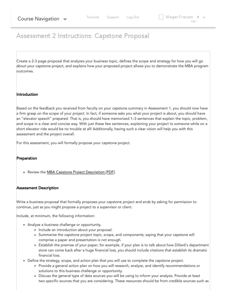 MBA Capstone Project Proposal Guide | PDF | Competence (Human Resources ...