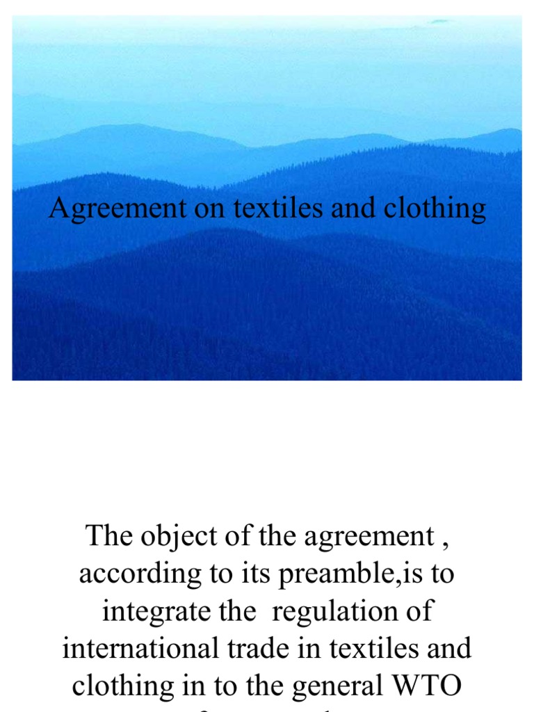 Agreement On Textiles and Clothing | PDF