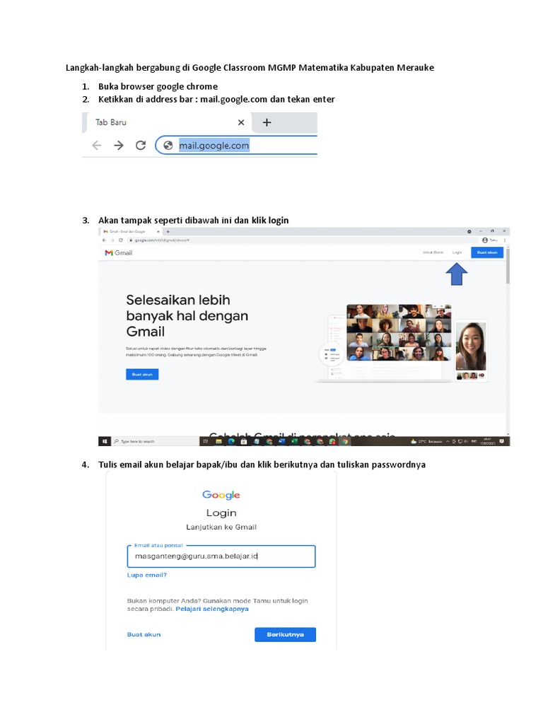 Panduan Bergabung Google Classroom | PDF