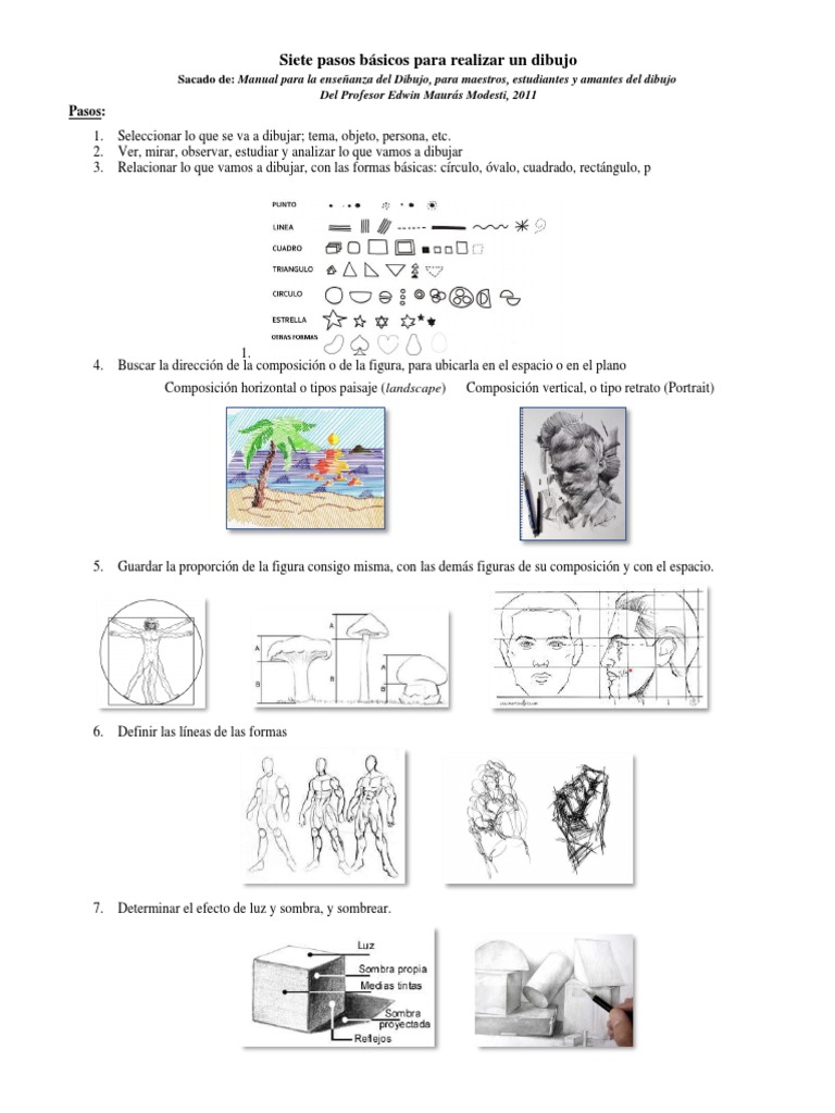 Siete pasos para dibujar fácilmente | PDF