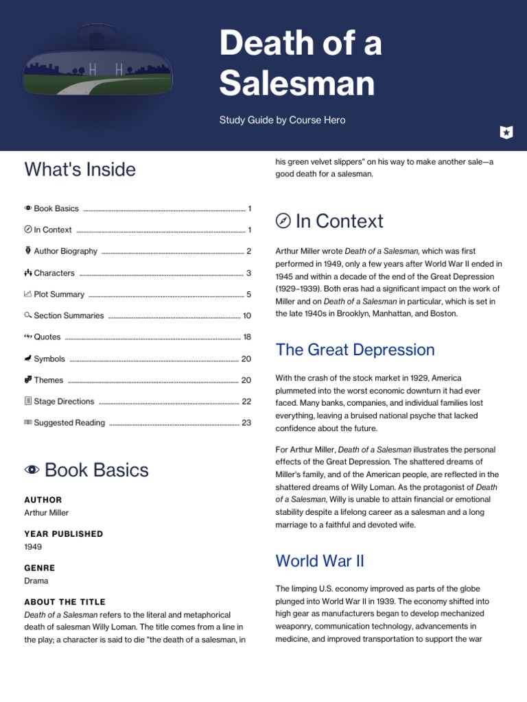 Death of A Salesman: What's Inside in Context | PDF