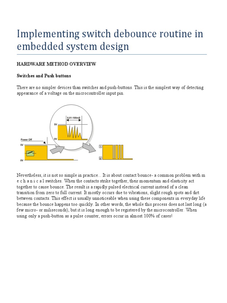 Implementing Switch Debounce by Code in Embedded System Design | PDF ...