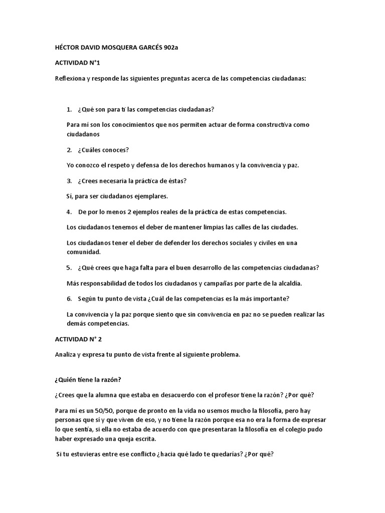 Competencias Ciudadanas: Reflexiones y Aprendizajes | PDF | La ...