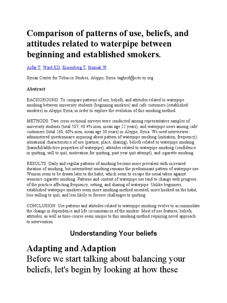 Comparison of Patterns of Use | PDF | Thought | Evidence