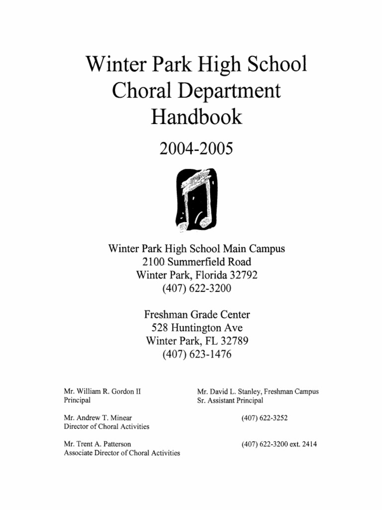 Winter Park High School Choral Department Handbook 2004-2005 | PDF ...