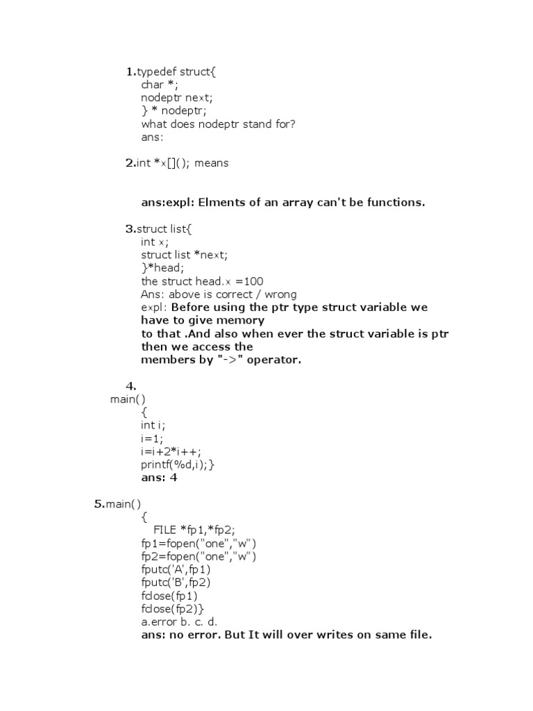 1000 Ques | PDF | C (Programming Language) | Pointer (Computer Programming) 1000 Ques | PDF | C (Programming Language) | Pointer (Computer Programming)