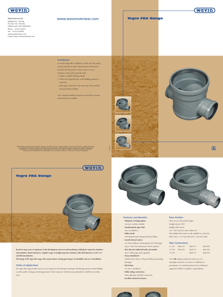 Wavin Tegra FRA Range Full Plastic Inspection Chambers | PDF | Sanitary ...