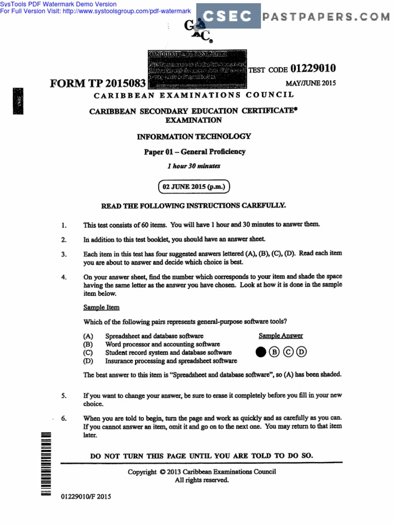 June 2015 P1 With Answers | PDF | Computer Program | Programming