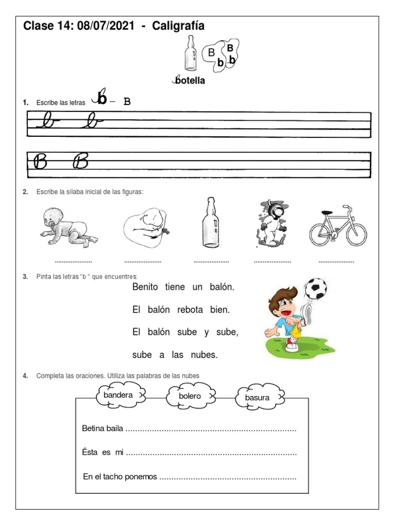 Caligrafía14 - Aprendmos Con El Trazo de La B | PDF