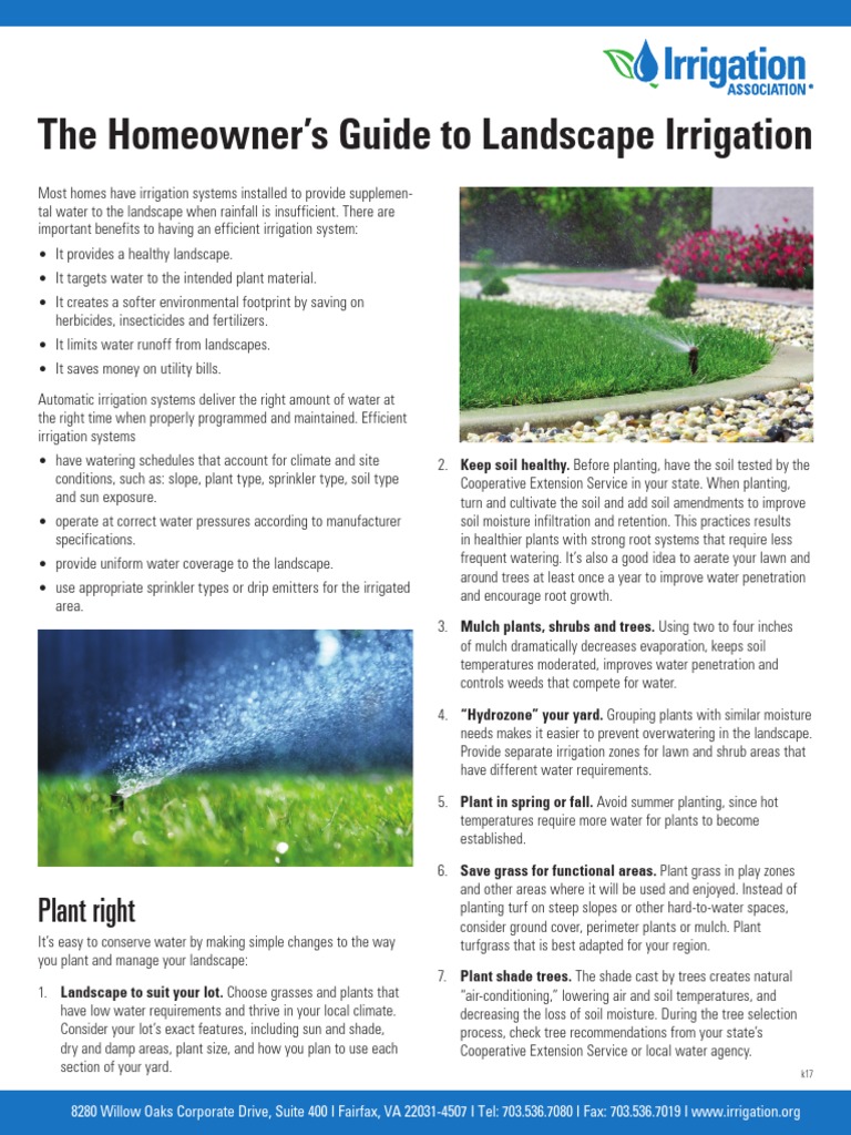 The Homeowner's Guide To Landscape Irrigation: Plant Right | PDF ...