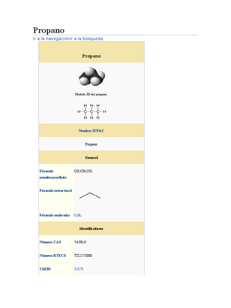 Propano | PDF | Propano | Sustancias químicas