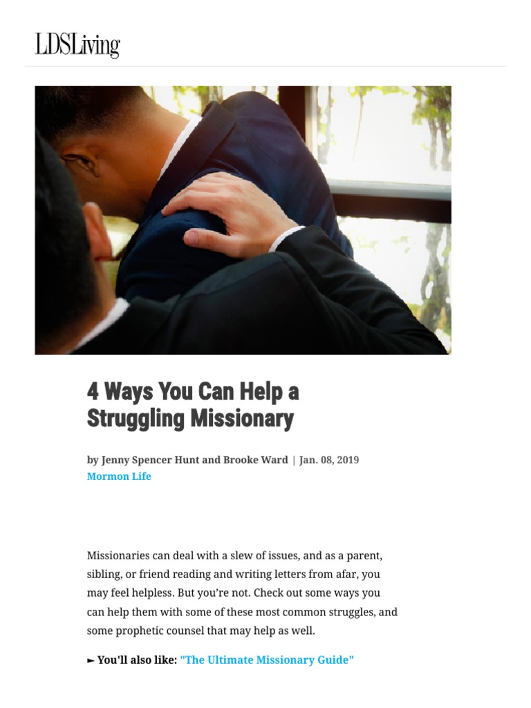 Help for Struggling Missionaries | PDF | The Church Of Jesus Christ Of ...