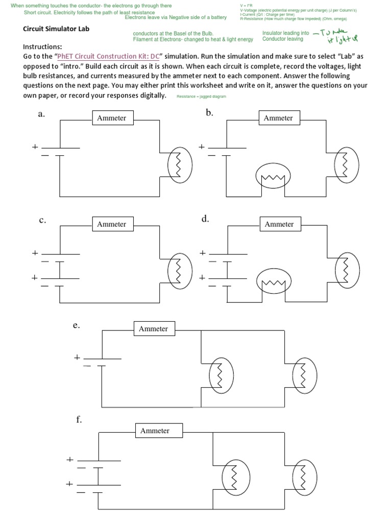 Phet Circuit Simulator Lab | PDF | Electrical Resistance And ...