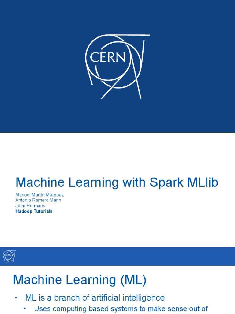 Machine Learning Spark ML | PDF | Machine Learning | Statistical ...