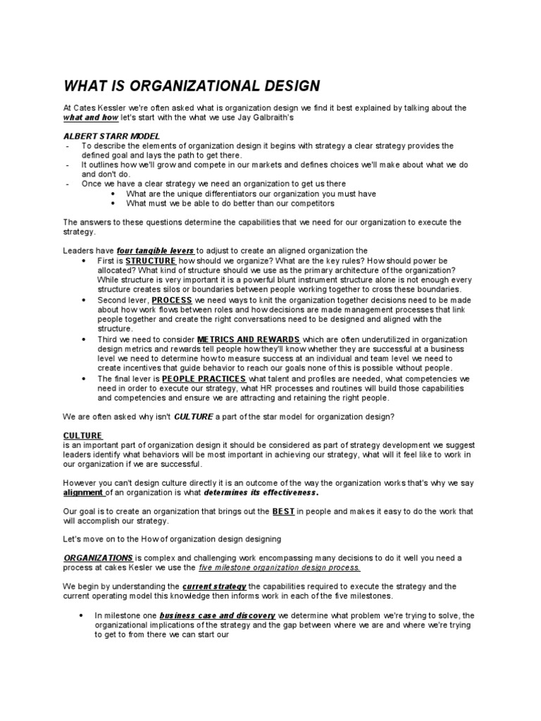 What Is Organizational Design: What and How Let's Start With The What ...