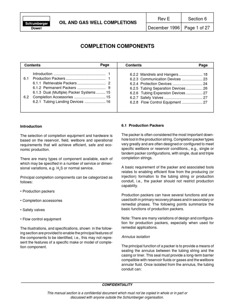 Completion Components: Oil and Gas Well Completions | PDF | Casing ...