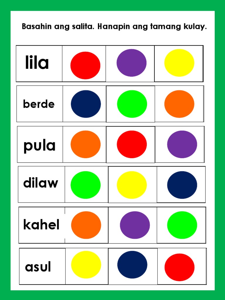 Dilaw Kahel El Asul: Berde | PDF