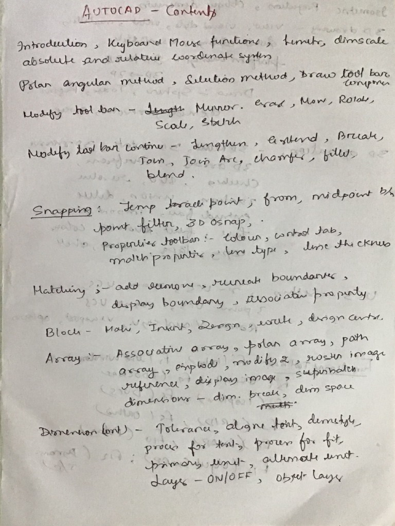 AutoCAD Full Notes | PDF