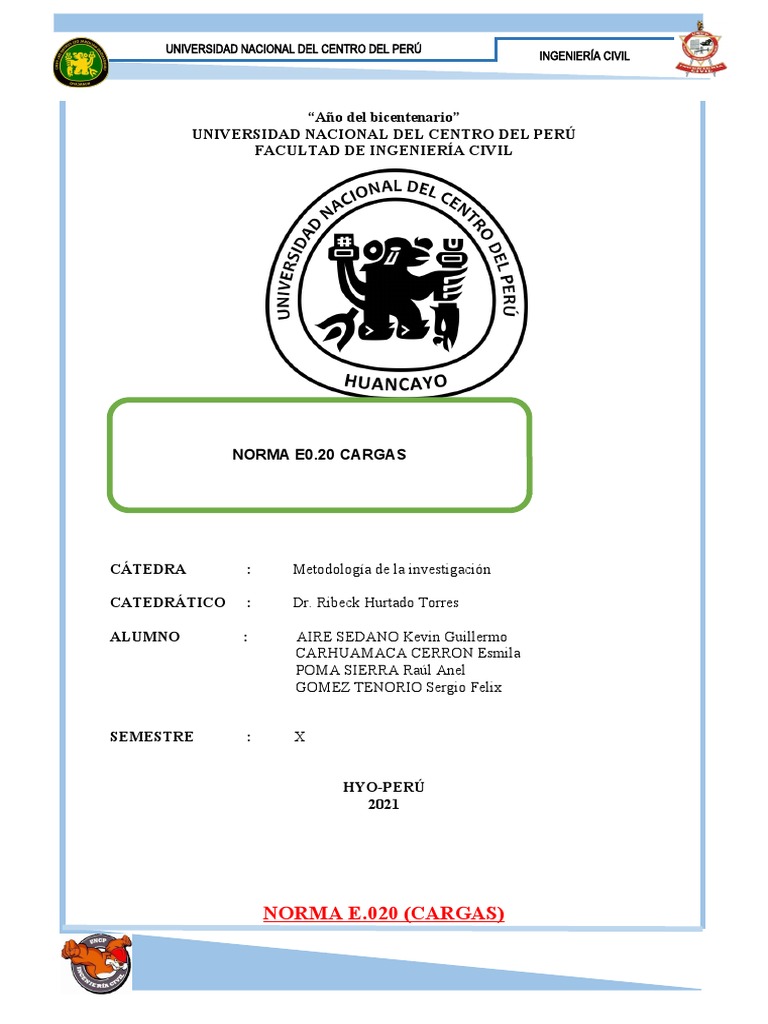 Norma E.020 | PDF | Herida | Fundación (Ingeniería)