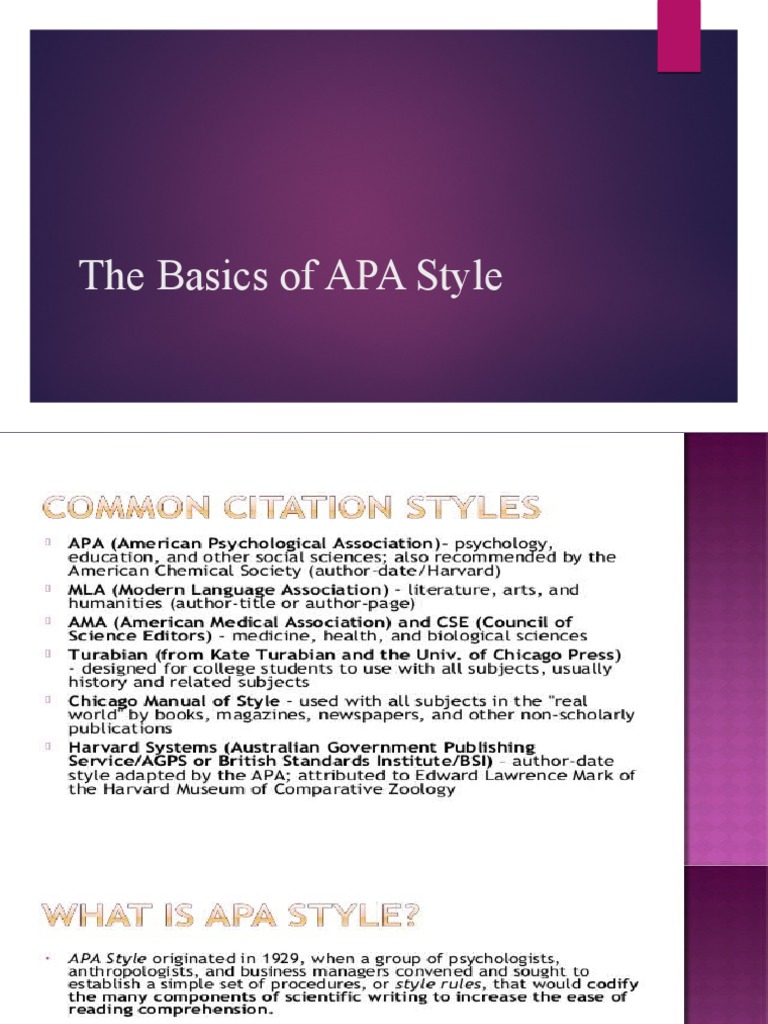 The Basics of APA Style | Download Free PDF | Apa Style | Citation