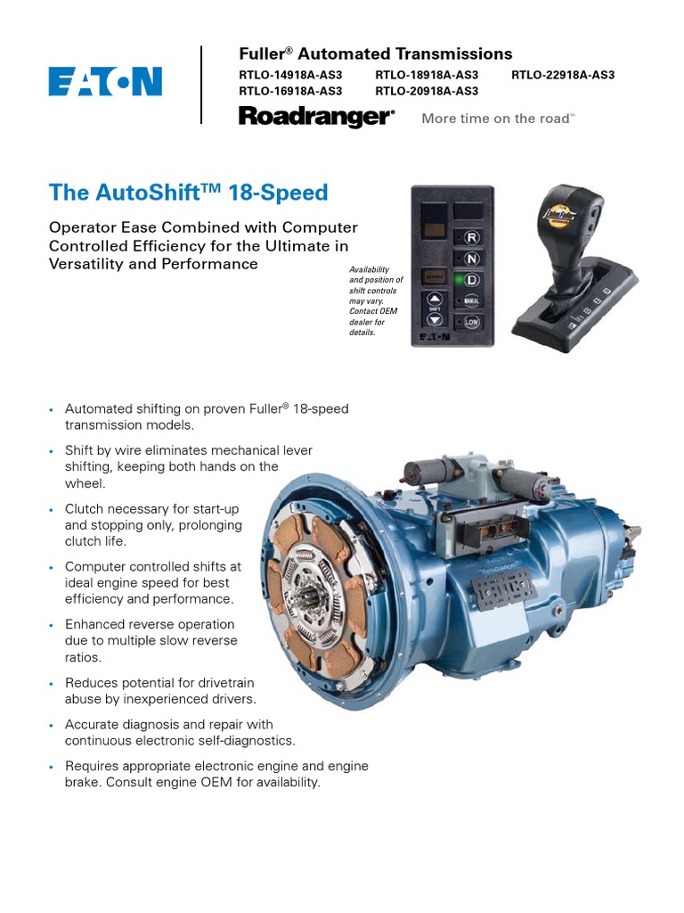 The Autoshift 18-Speed: Fuller Automated Transmissions | PDF | Manual ...