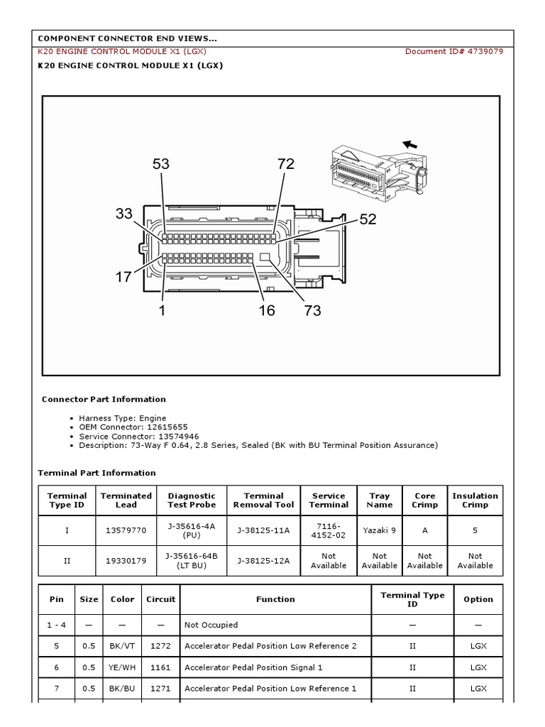 K20 Engine Control Module X1 (LGX) Document ID# 4739079 | PDF ...