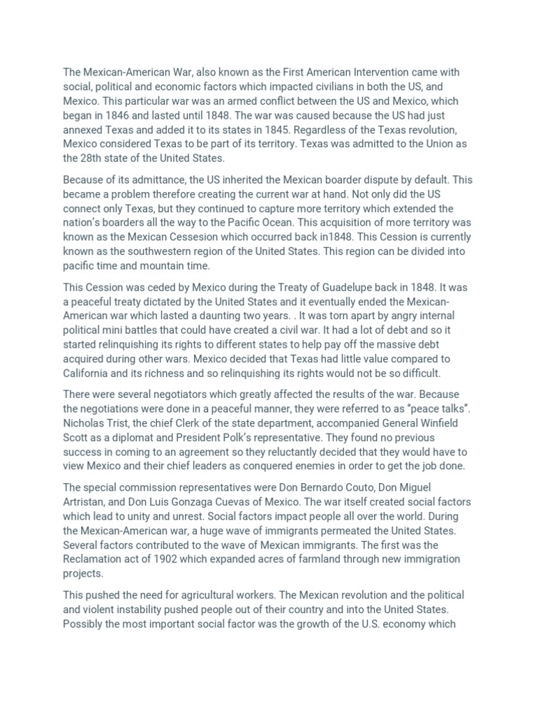 Impact of the Mexican-American War | PDF | Mexican–American War | North ...