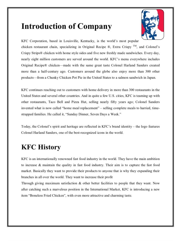 KFC | PDF | Fast Food Restaurants | Fast Food