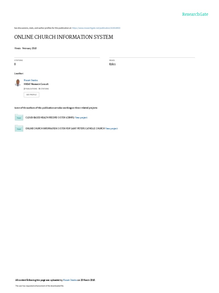 Online Church Information System | PDF | Software Prototyping | Web ...