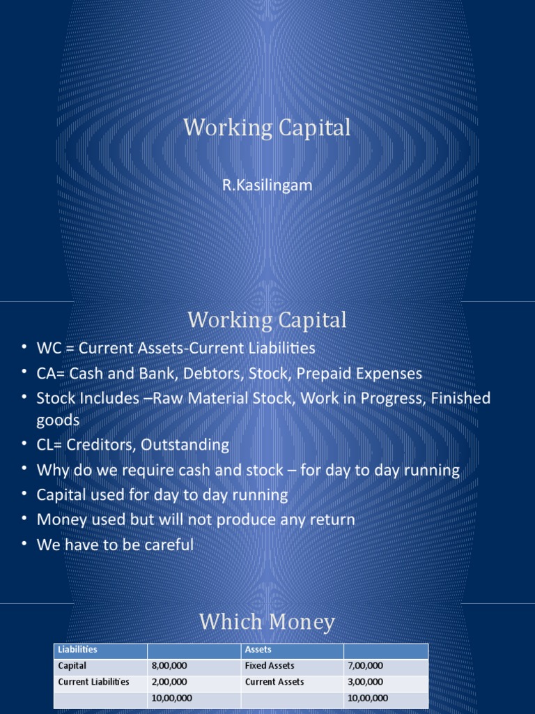 Working Capital: R.Kasilingam | PDF | Working Capital | Credit