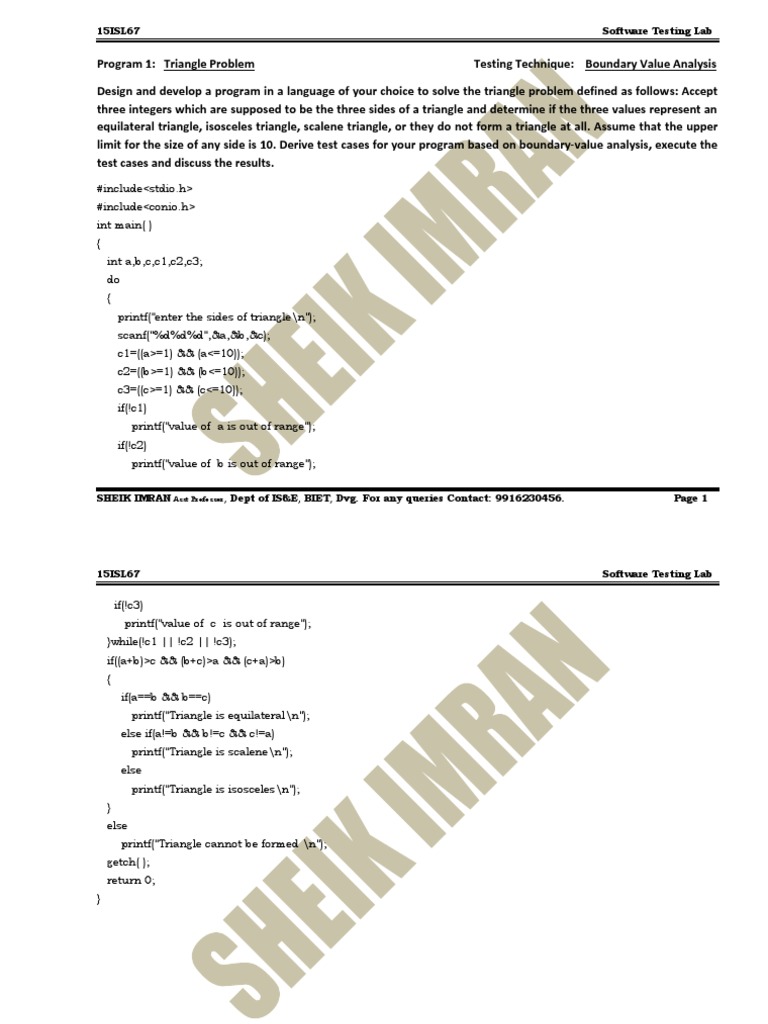 Triangle and Commission BVA Testing Guide | PDF | Software Testing ...