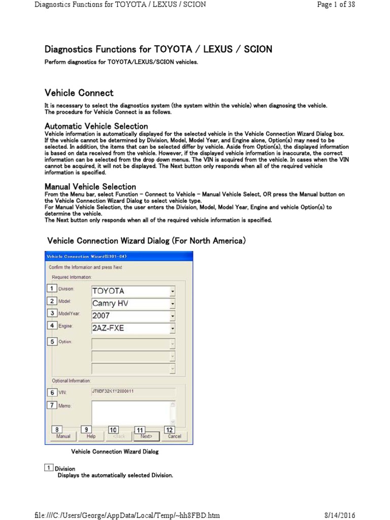 Techstream Part 2 | PDF | Menu (Computing) | Cursor (User Interface)