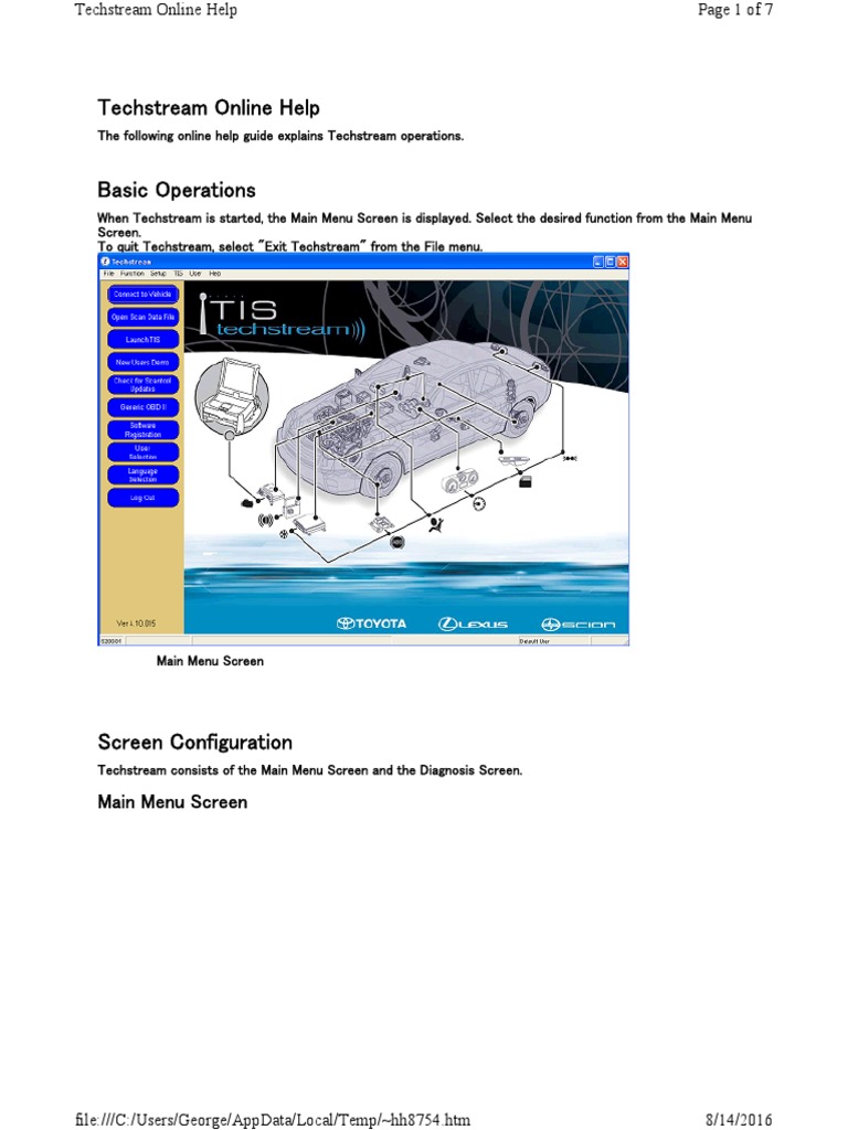Techstream Part 1 | PDF | Window (Computing) | Menu (Computing)
