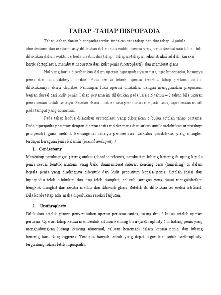 Tahap Hipospadia 2 | PDF