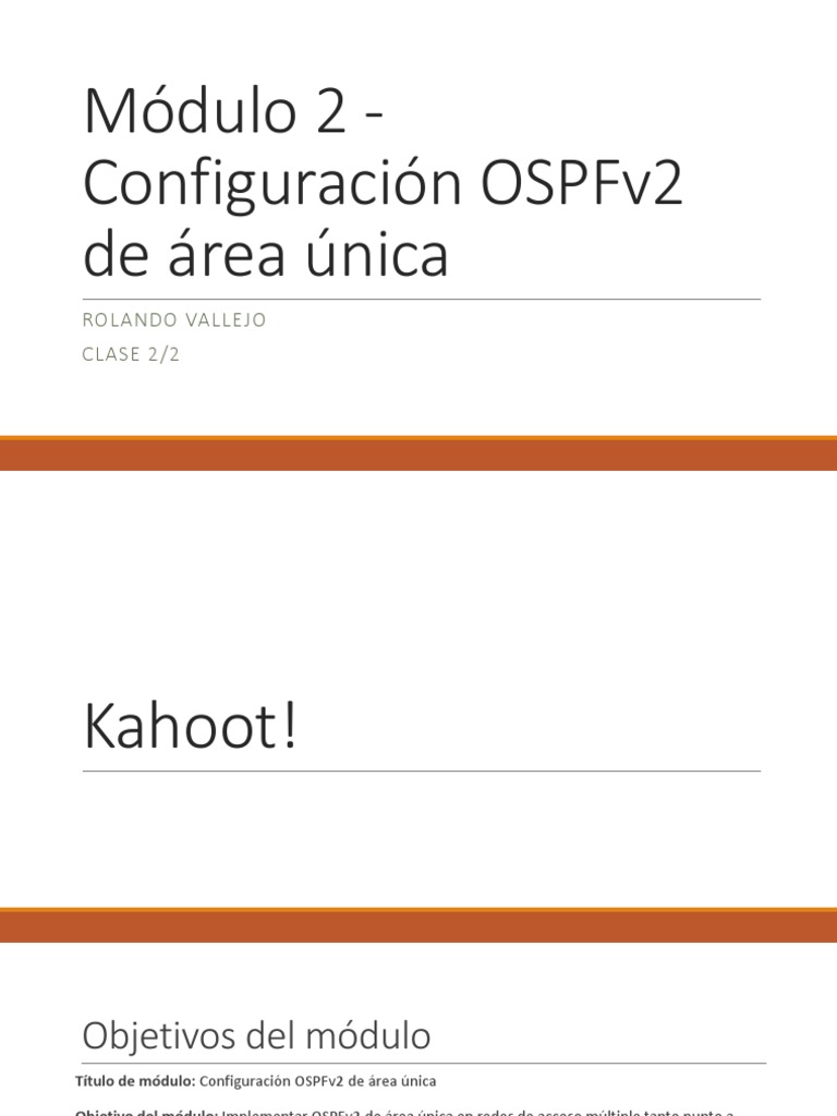 Module 2 Single Area Ospfv2 Configuration Clase 2 Pdf Enrutador Computación